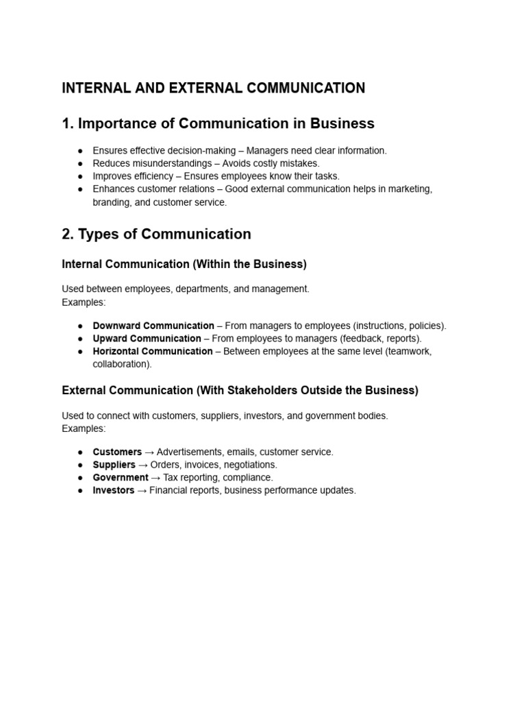 Effective Internal and External Communication | PDF | Communication ...