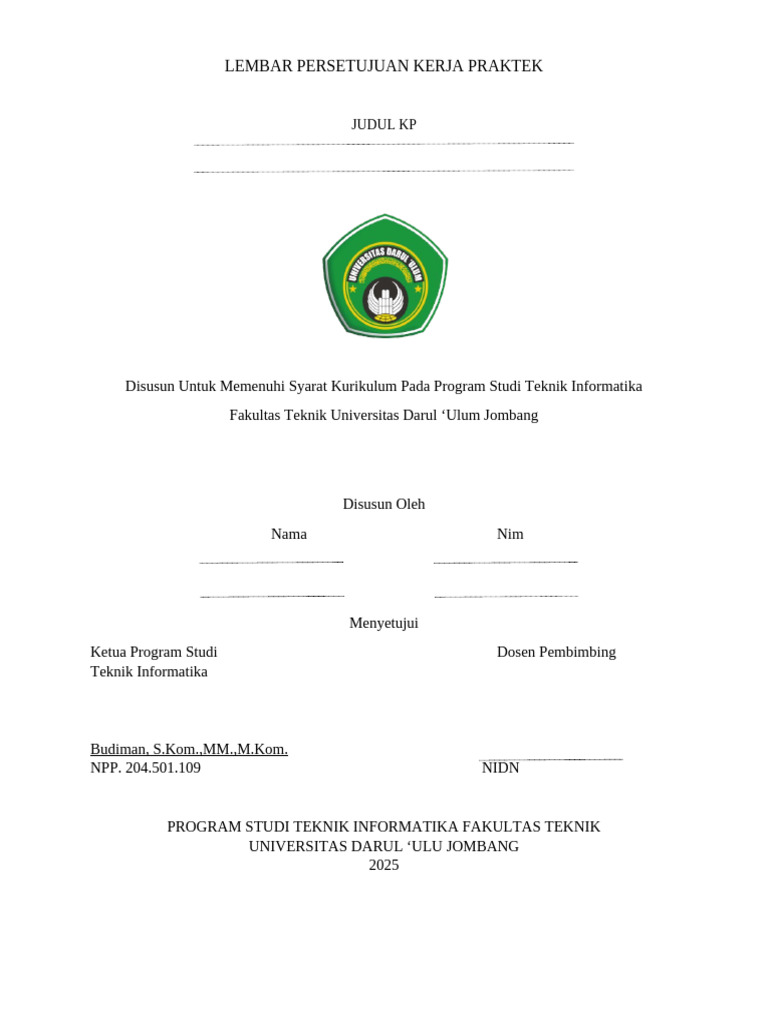 LEMBAR_PERSETUJUAN_KERJA_PRAKTEK[1] | PDF