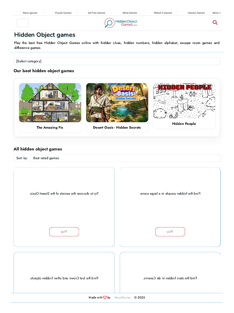 Best Free Hidden Object Games Online | PDF | Single Player Games ...