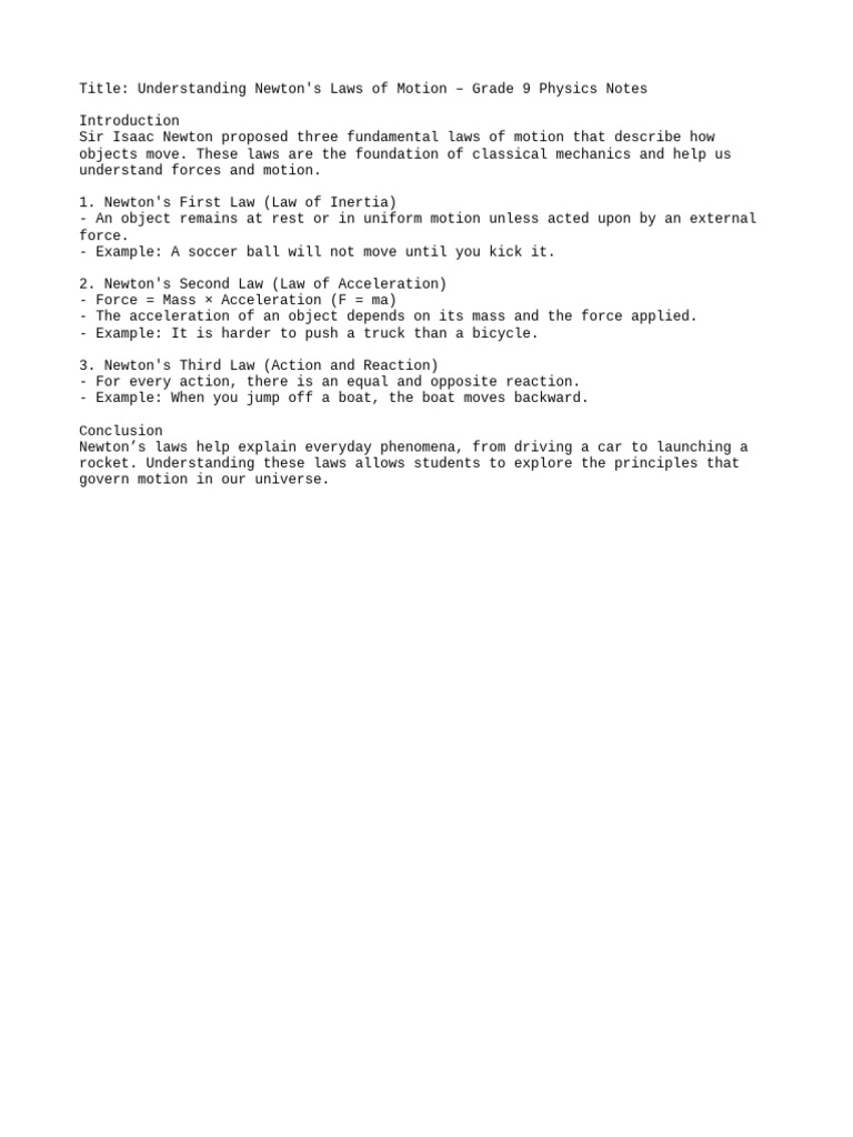 Understanding Newton Laws | PDF