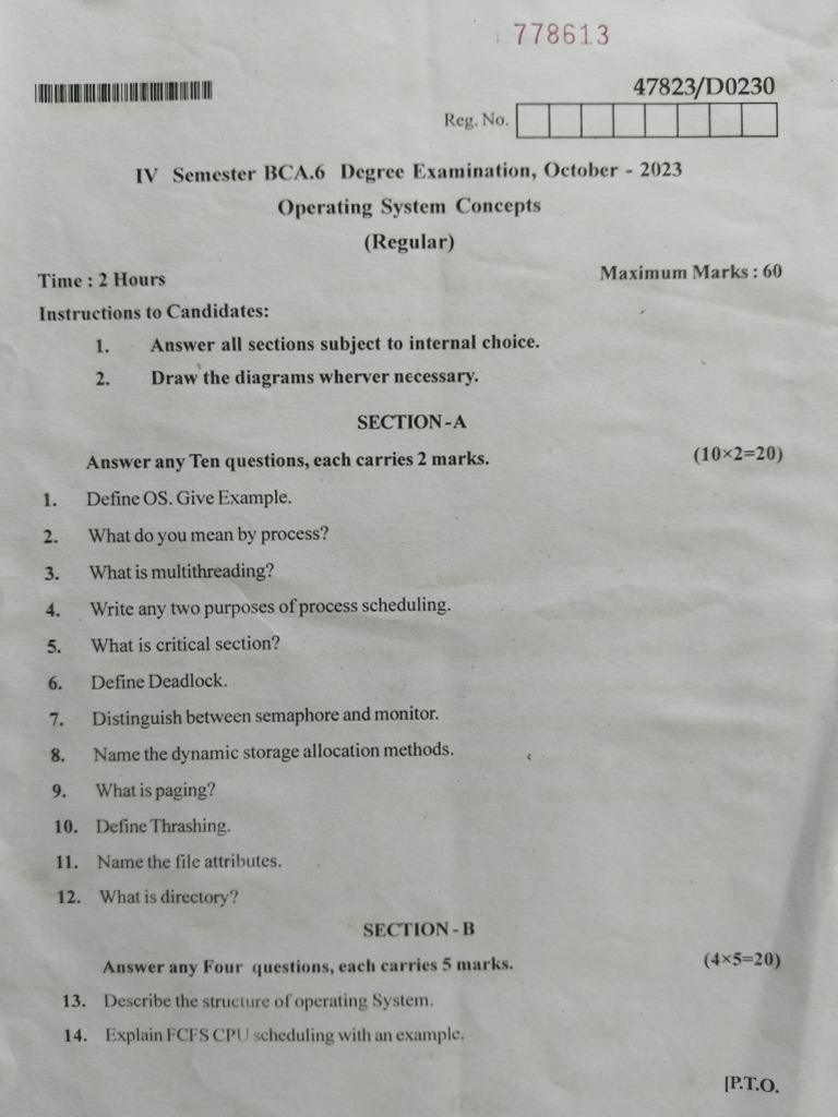 OS 2023 QP Regular | PDF