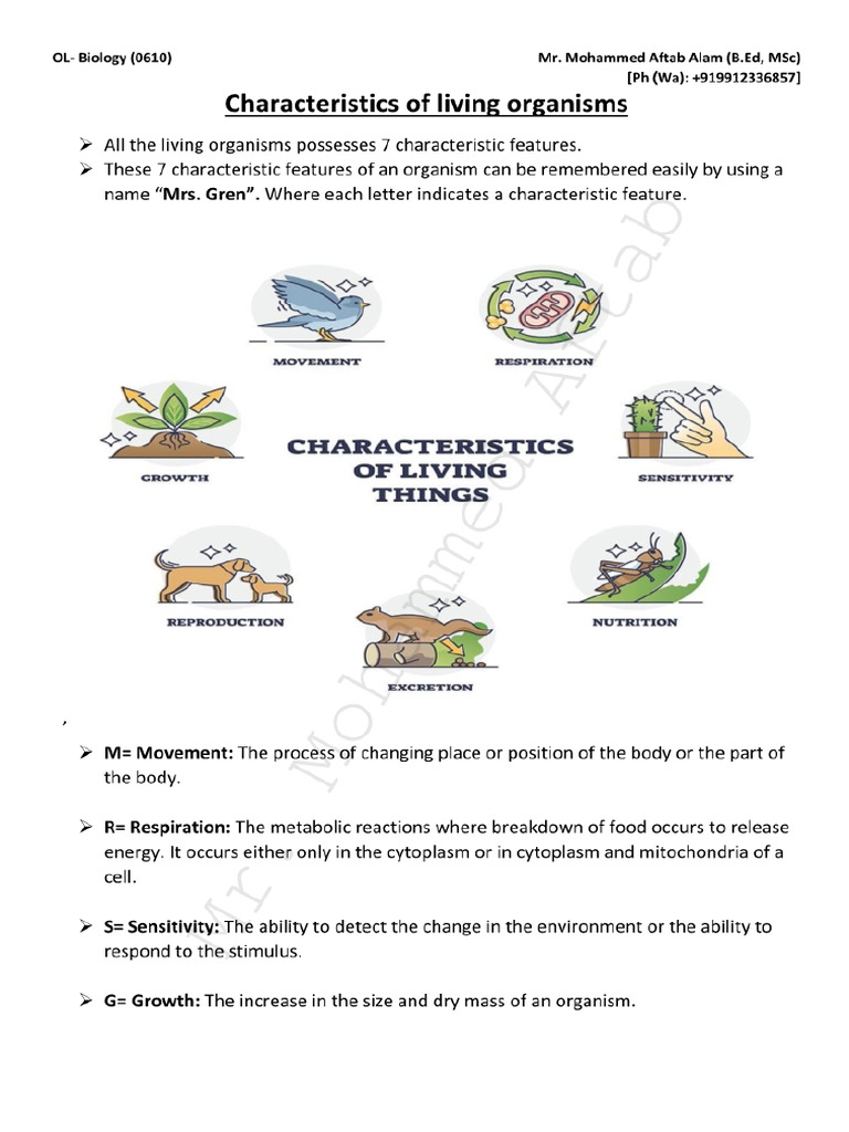 CH 1 Characteristic Features and Classifictaion of Living Things ...