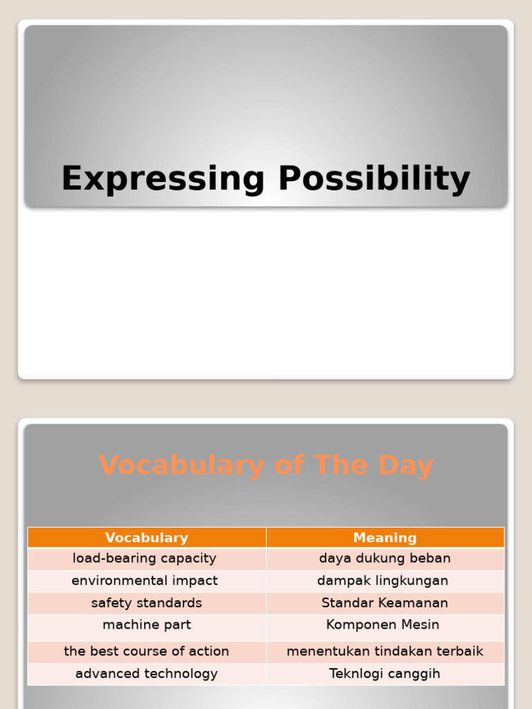 #5 Expressing Possibility | PDF | Vocabulary | Semantics