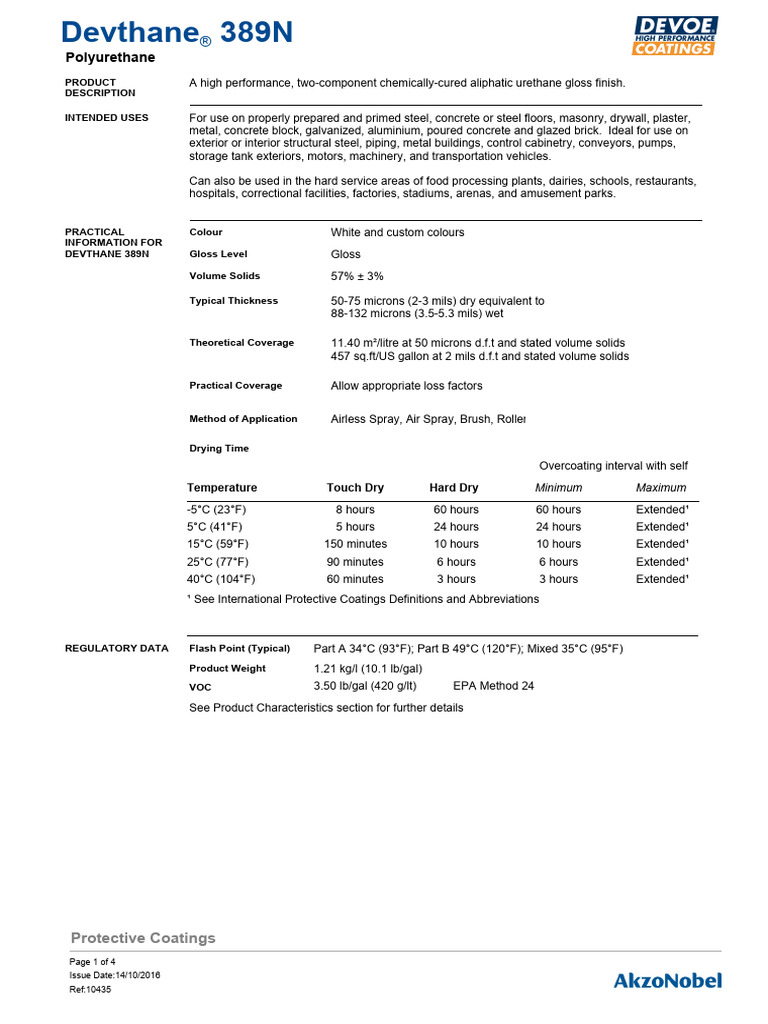 Devthane 389N 10435 P Eng A4 | PDF | Paint | Concrete
