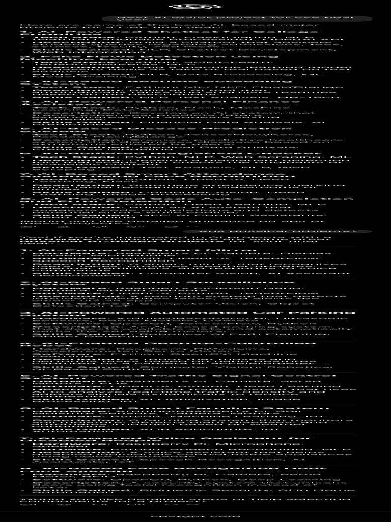 AI Major Project Ideas | PDF