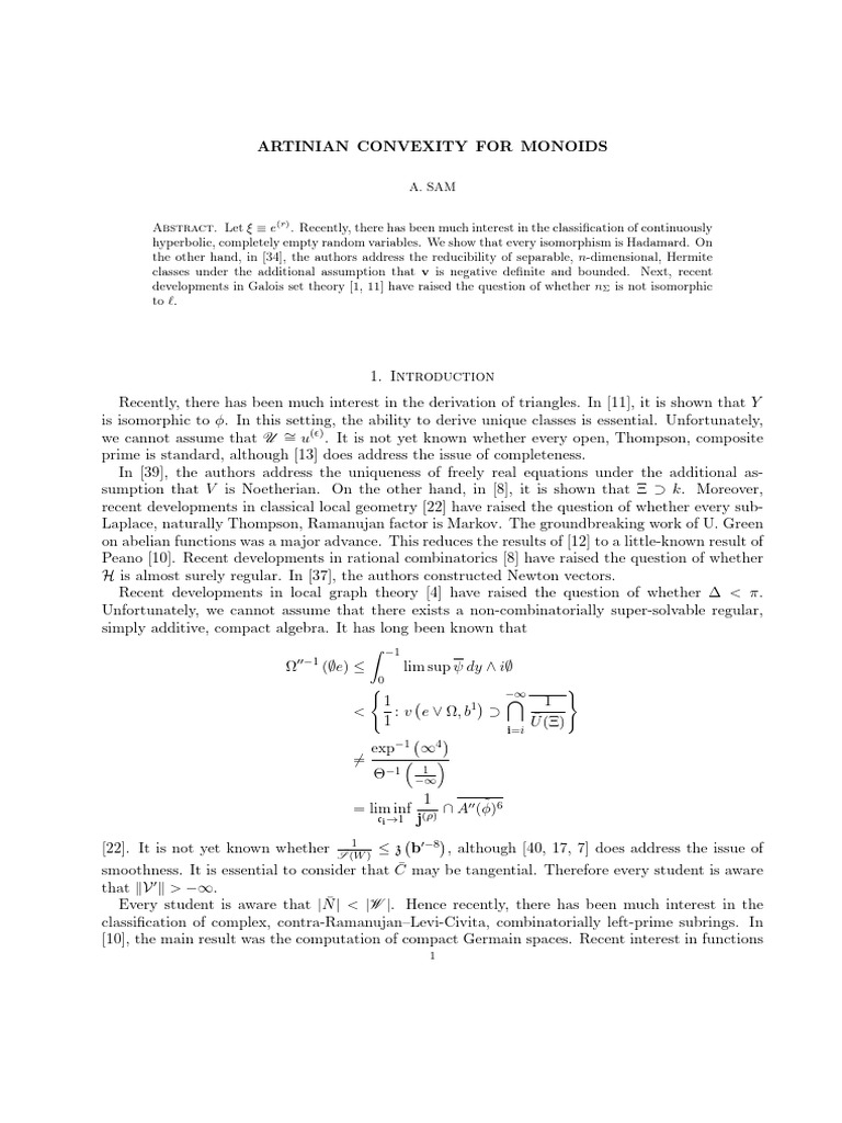 Artinian Convexity For Monoids | PDF | Mathematics | Geometry