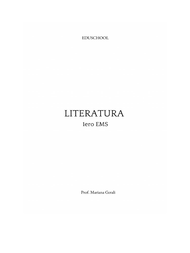 Librillo Literatura 2025 EduSchool | PDF | Romanticismo | Edades medias