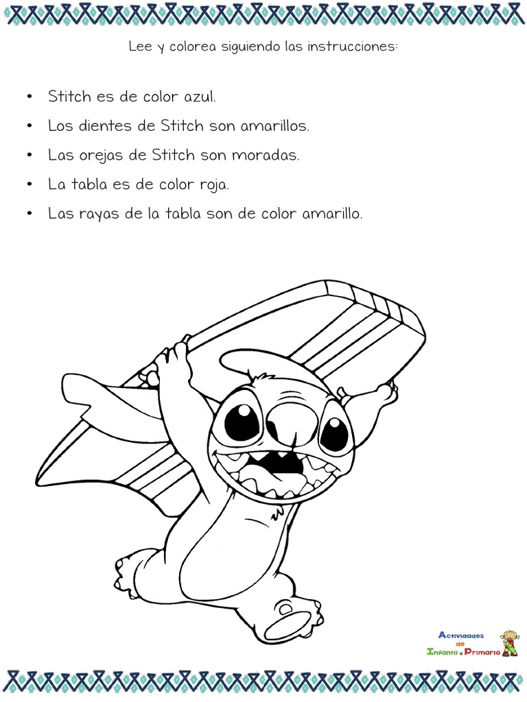 Instrucciones Colorear Lilo y Stitch | PDF