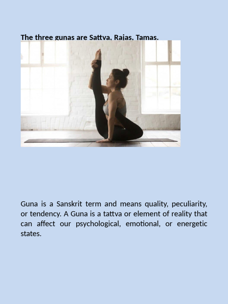 The Three Gunas Are Sattva, Rajas, Tamas | PDF