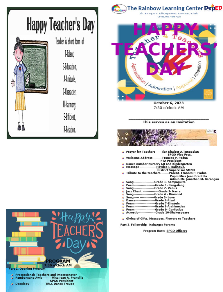 Program Teachers Day 2023 | PDF