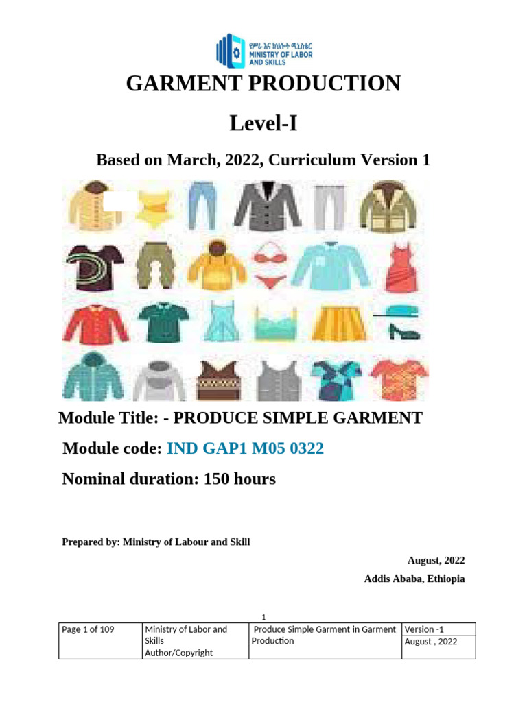 Produce Simple Garments: A Guide | PDF | Sewing Machine | Occupational ...