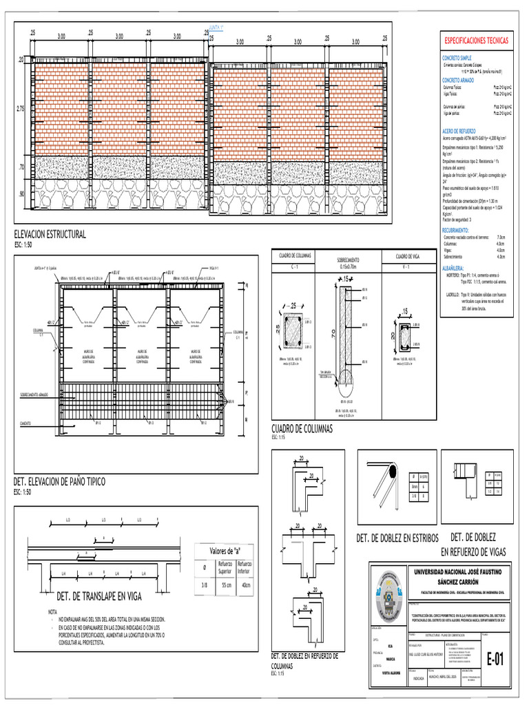 5.plano de Estructuras - 1 | PDF | Albañilería | Fundación (Ingeniería)