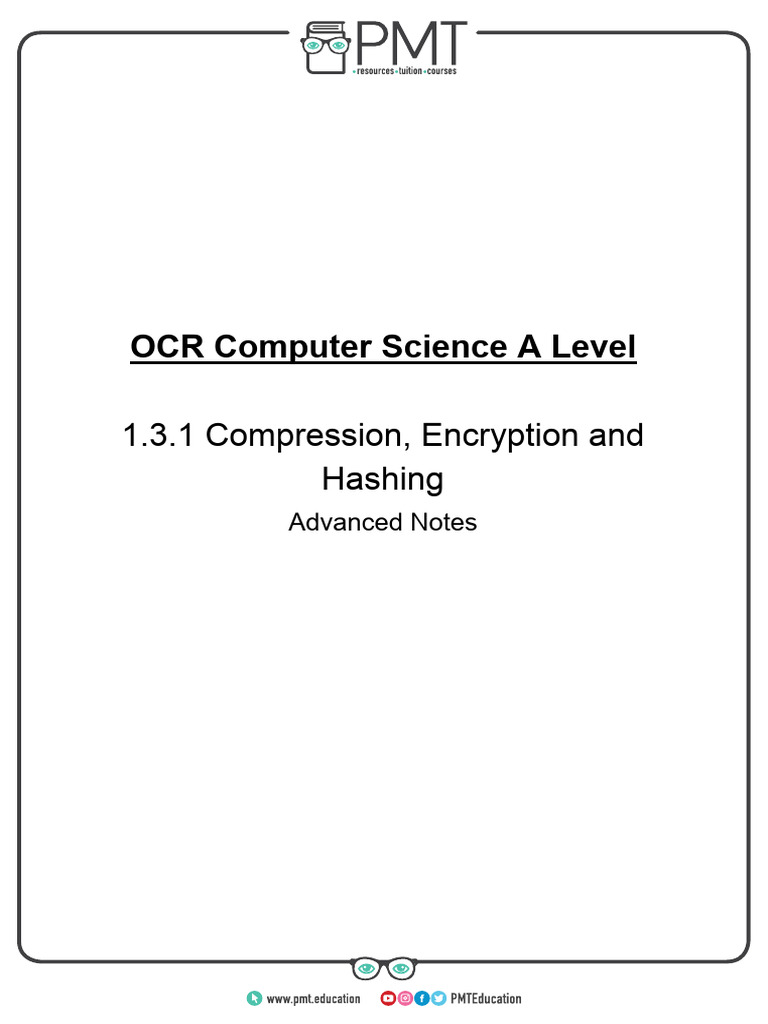 1.3.1. Compression, Encryption and Hashing | PDF | Key (Cryptography) | Public Key Cryptography