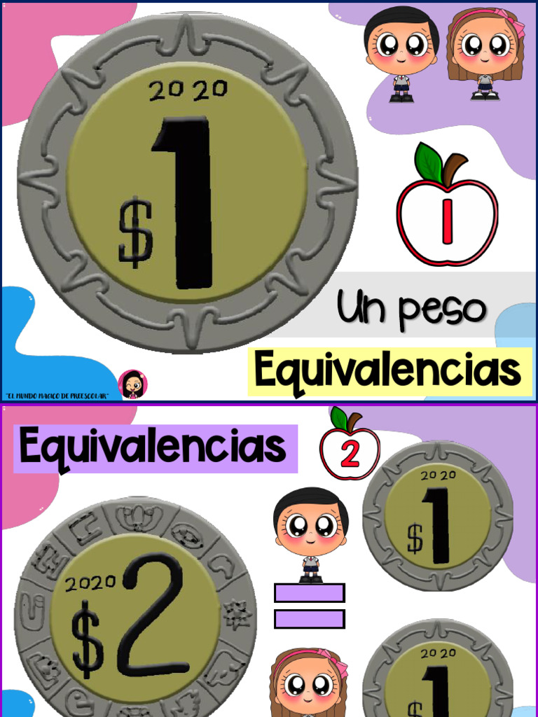 Equivalencias de Pesos en Preescolar | PDF