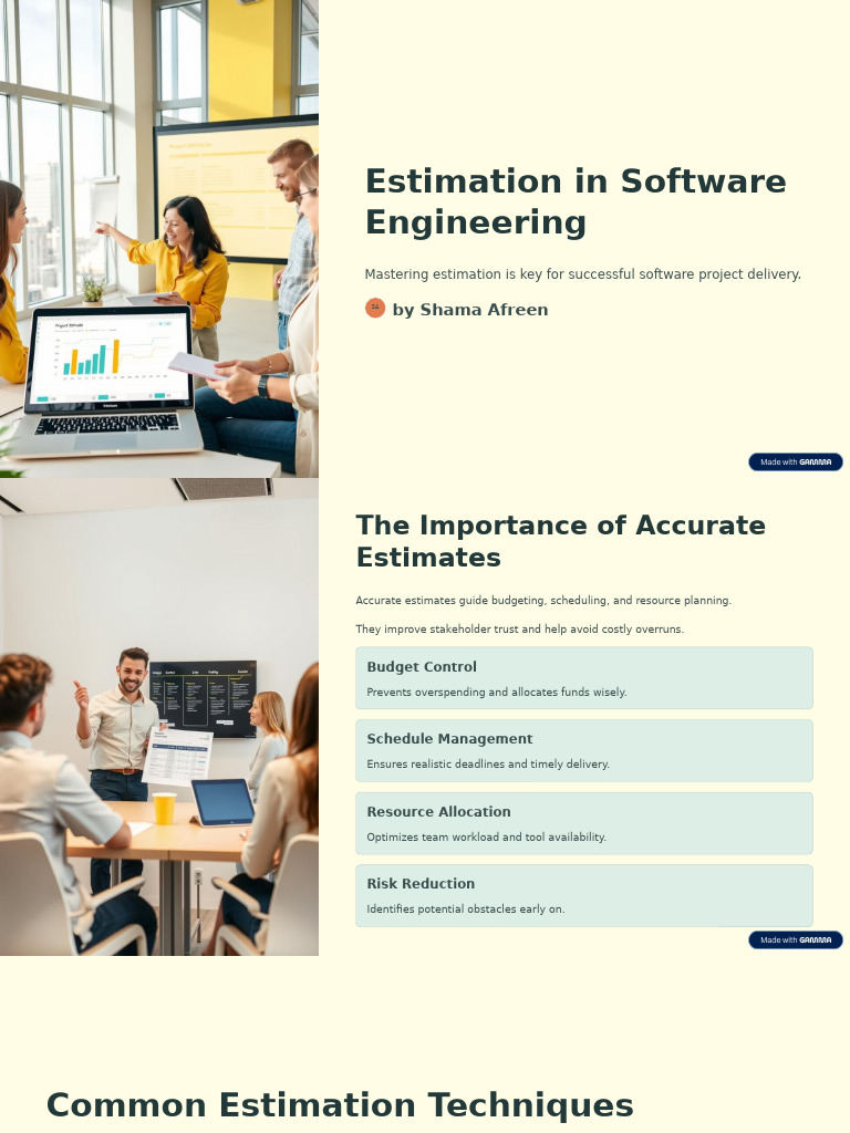 Estimation in Software Engineering | PDF | Risk | Risk Management