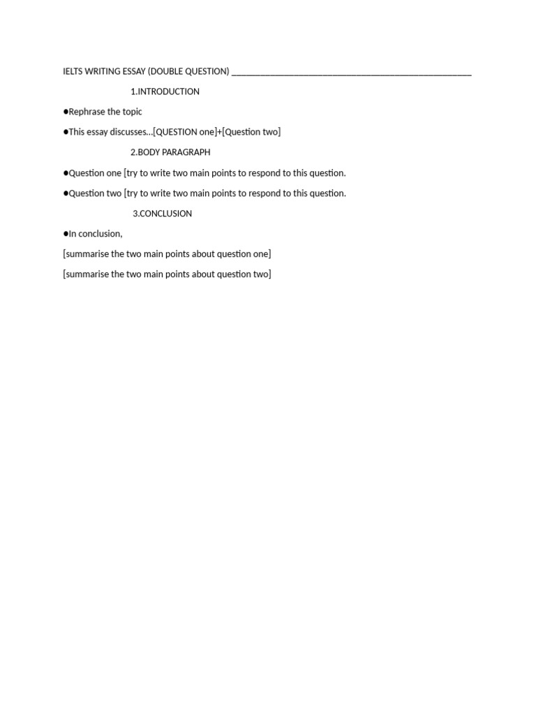 Double Question Essay Structure Guide | PDF