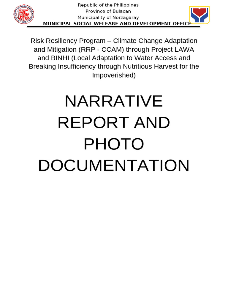Annex m Lgu Narrative Report Photo Template 1 (1) | PDF | Climate Change | Human Impact On The ...
