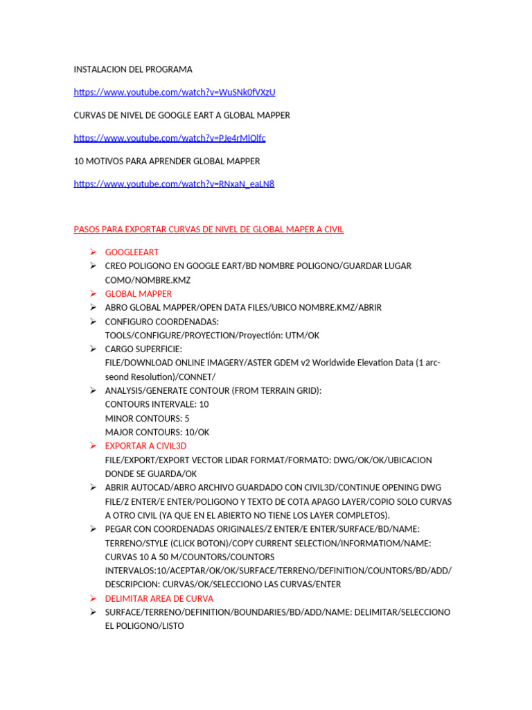 Manual Global Mapper 20 | PDF