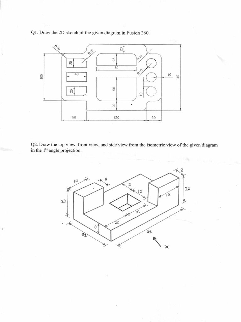 CAD Question Paper 1 | PDF