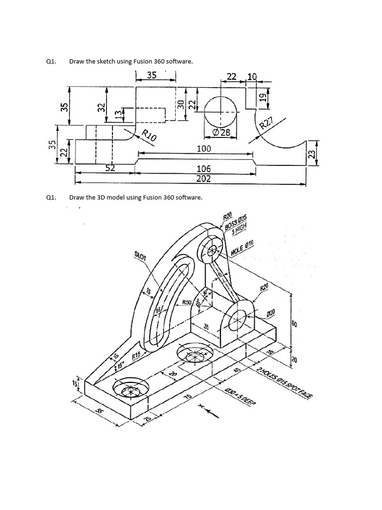CAD Question Paper 3 | PDF