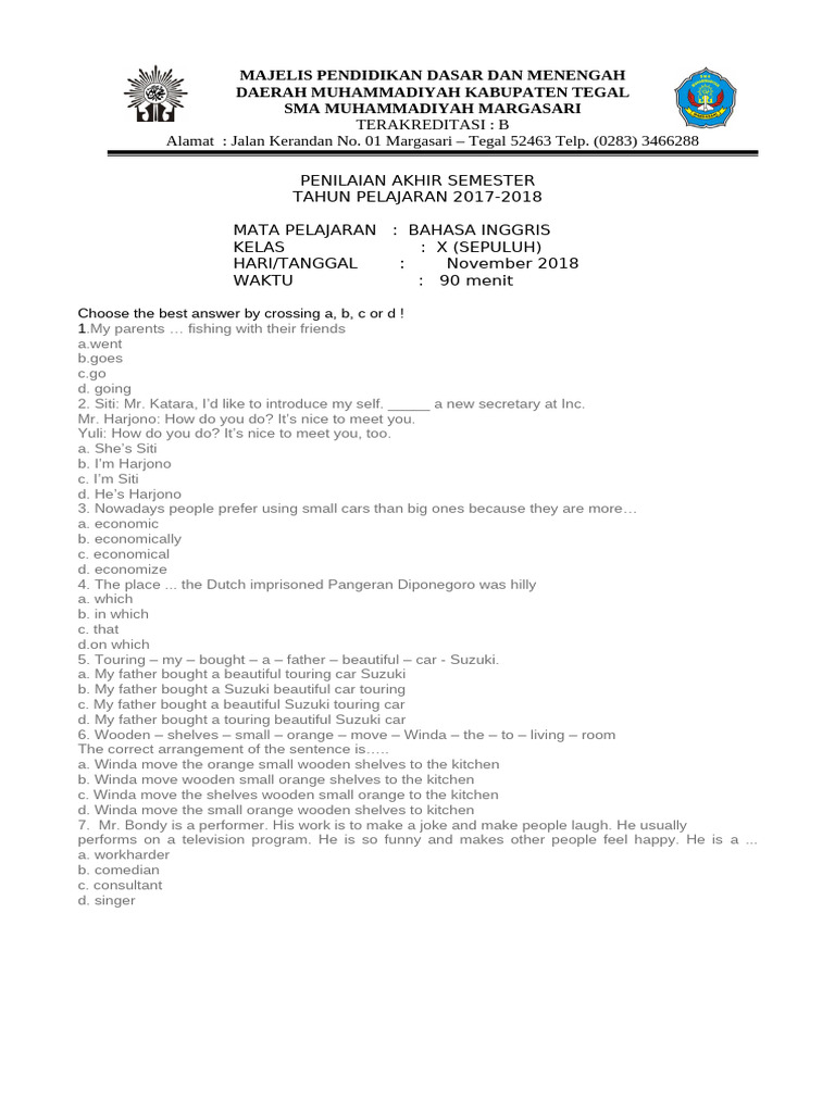 Uas X | PDF