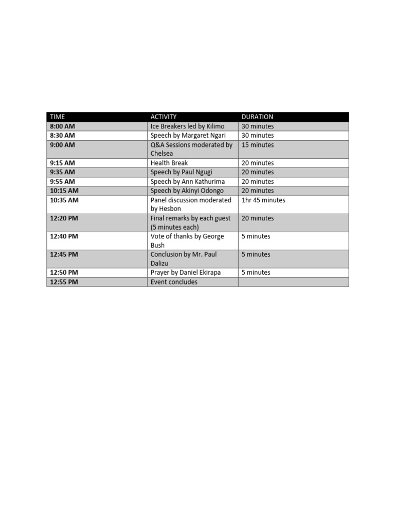 December 2024 Career Fair Agenda | PDF