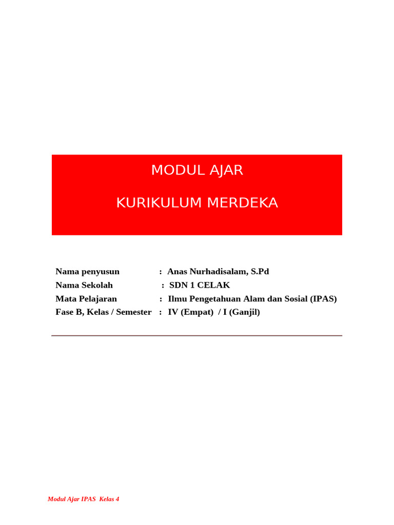 Modul Ajar IPAS BAB 1 Pak Anas | PDF