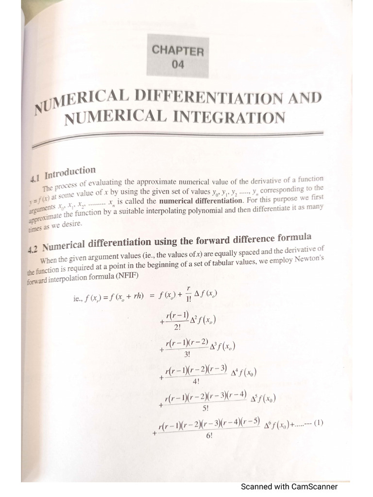 Numerical Differentiation and Numerical Integration | PDF