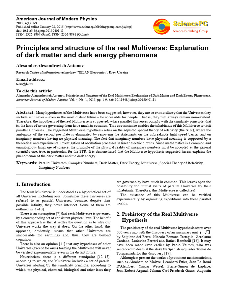 Real Multiverse: Dark Matter Explained | PDF | Resonance | Electronic ...