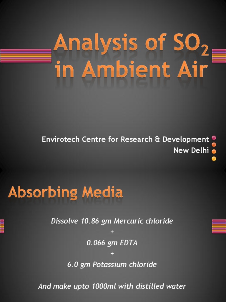 Analysis of SO2 in Ambient Air | Iodine | Titration