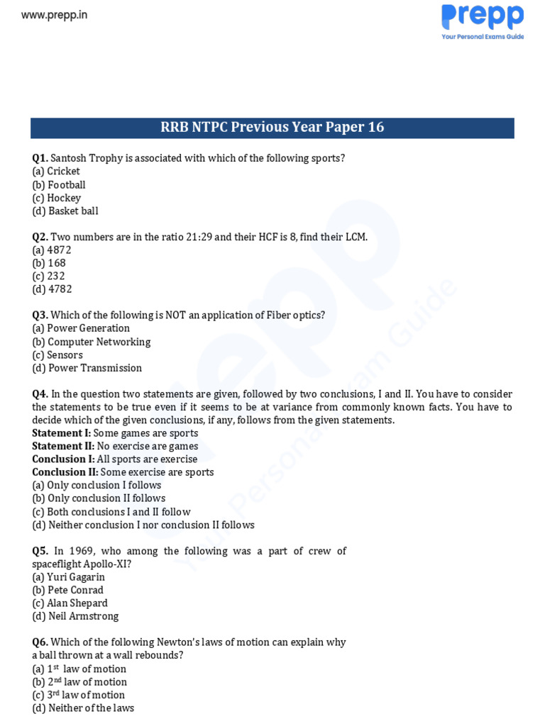 RRB NTPC Previous Year Paper 16 English - 22 | PDF