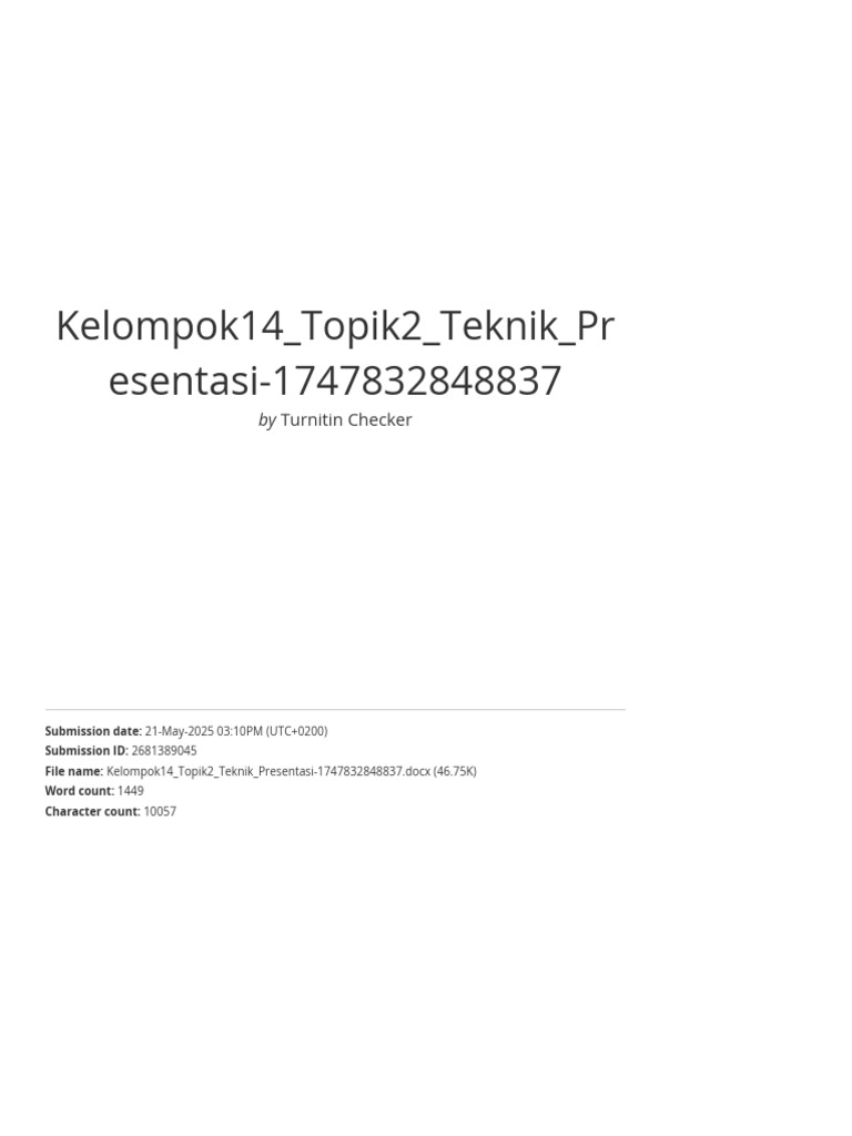 Kelompok14 Topik2 Teknik Presentasi-1747832848837 | PDF