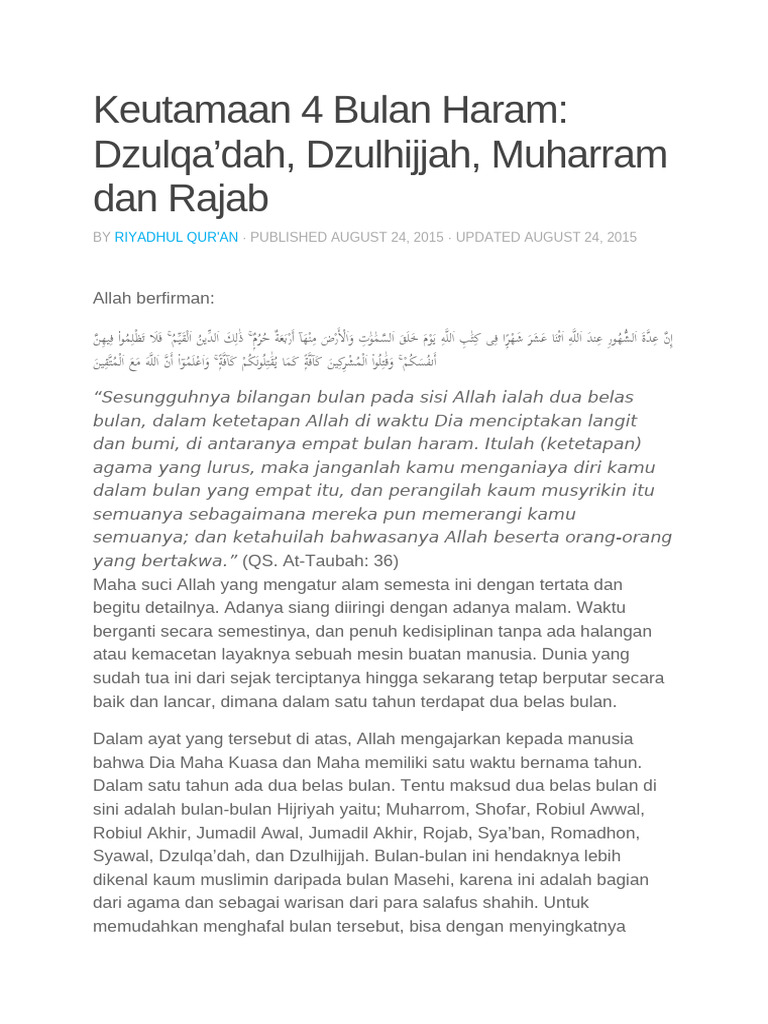 4 Bulan Haram | PDF