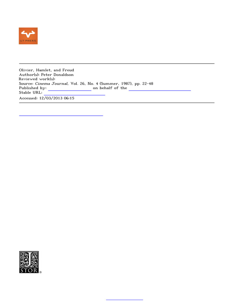 Freudian Reading | PDF | Hamlet | Oedipus Complex