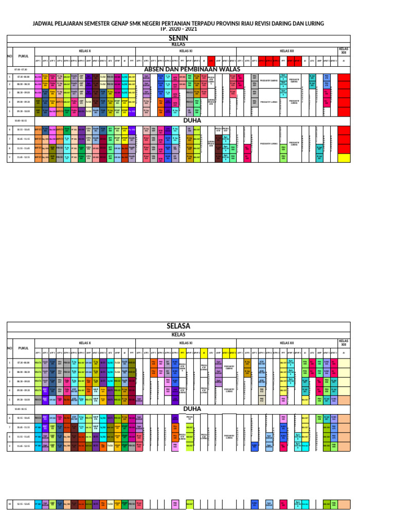 Jadwal Semester Genap 2020-2021 Baru New | PDF