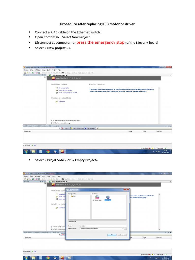 Procedure After Replacing KEB Motor or Driver English With RJ45 | PDF