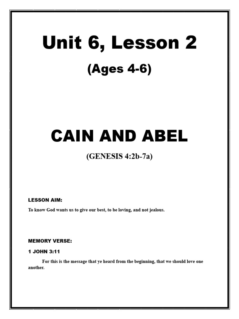Lesson 2 - Ages 4-6 - Sunday School | PDF