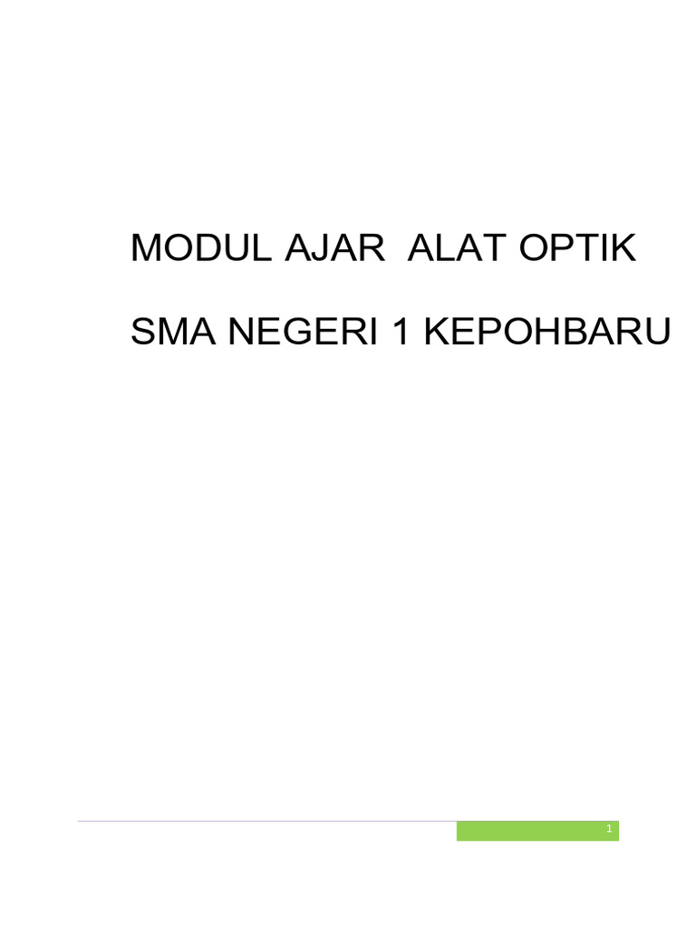 Bahan Ajar Alat Optik | PDF