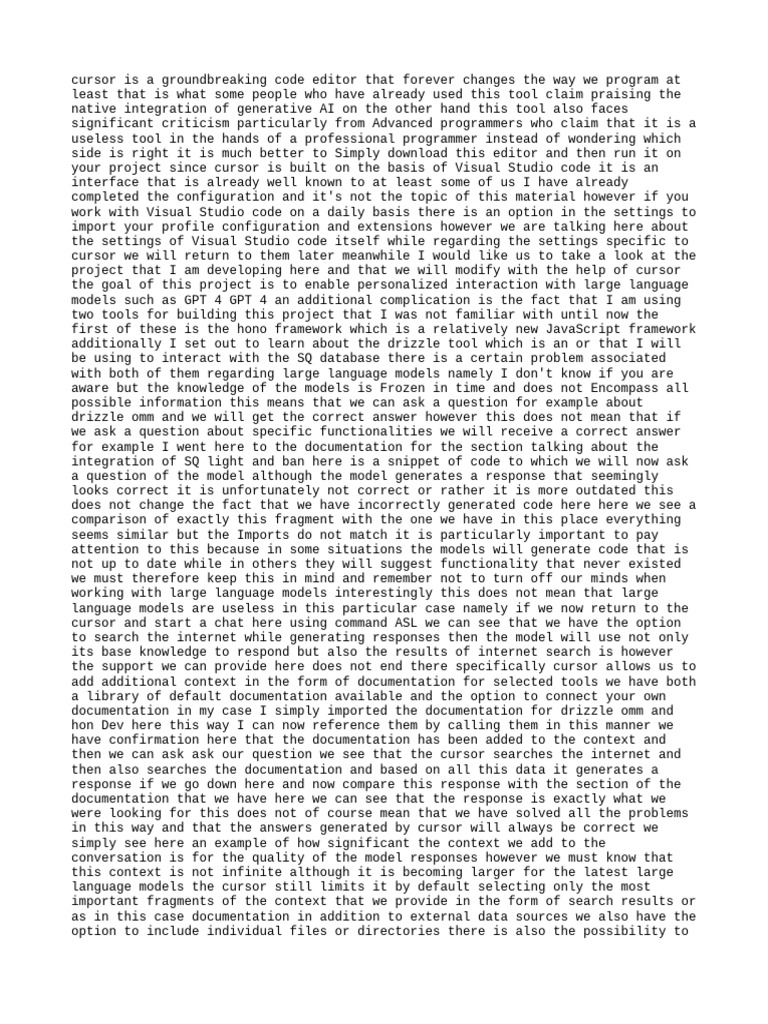 Introduction To Cursor - AI Code Editor | PDF | Databases | Computer File