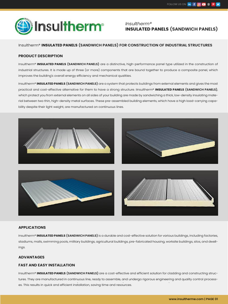 Insultherm® Fire-Rated Sandwich Panels | PDF | Building Insulation ...