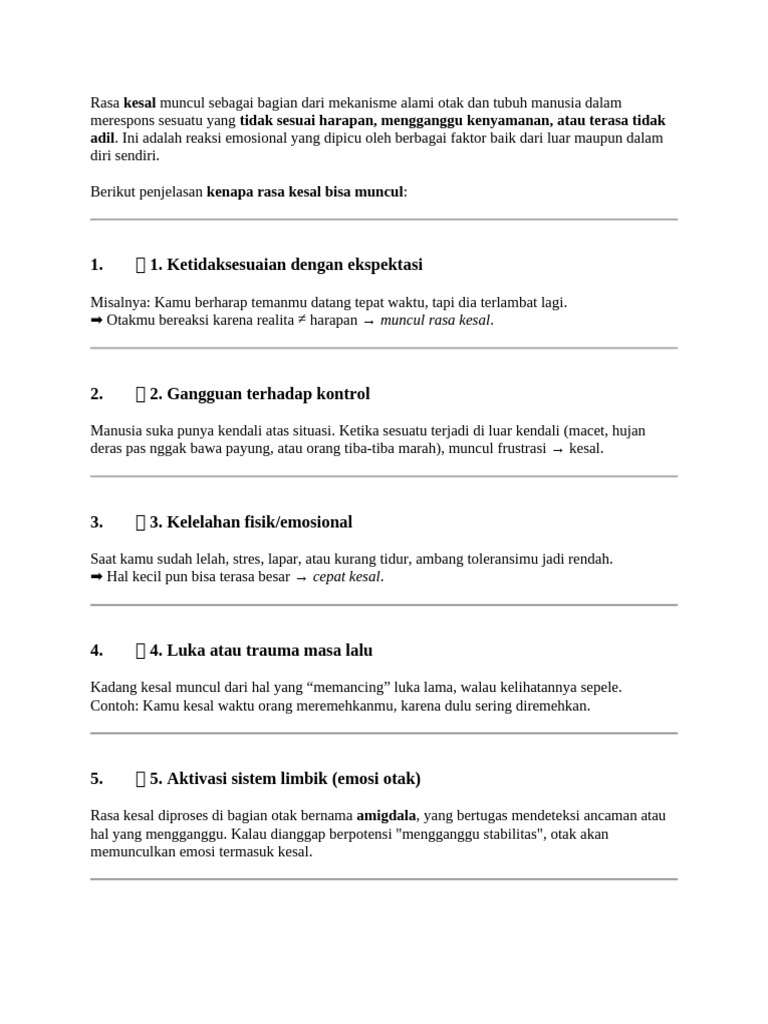 Penyebab Rasa Kesal Manusia | PDF