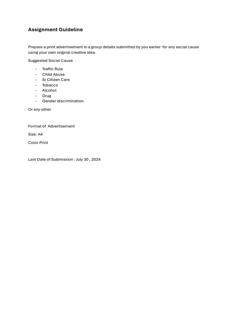 MM Assignment Guideline 2024 | PDF