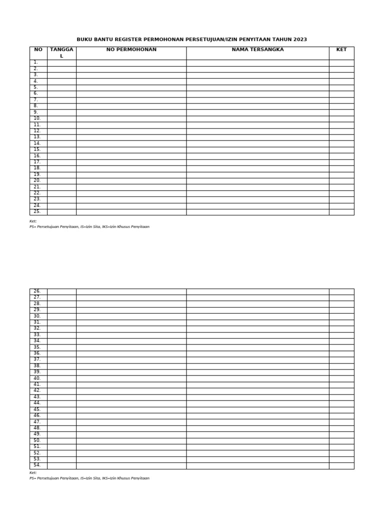 Form Buku Bantu Penyitaan | PDF