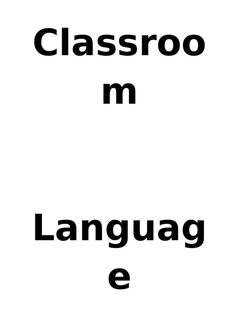 Classroom Language Pdf