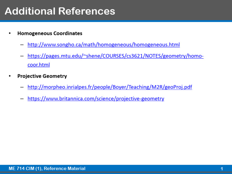 Homogeneous Coordinates and Projective Geometry | PDF
