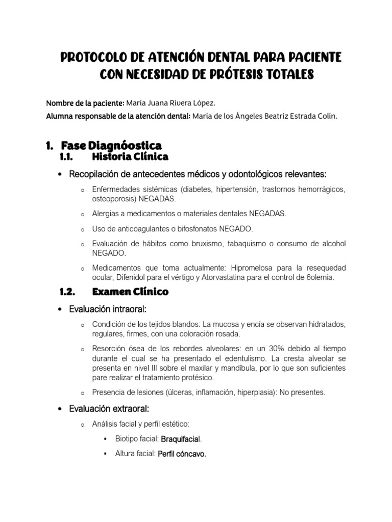Protocolo Prótesis Totales | PDF | Especialidades Medicas | Medicina ...