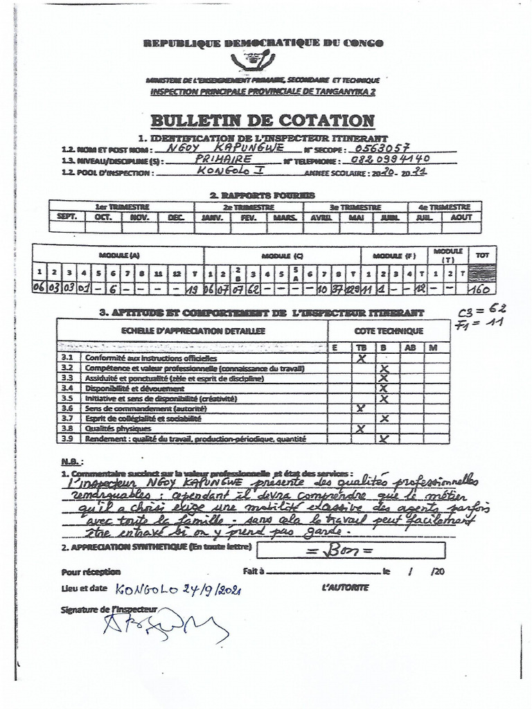 Bulletin de Cotation | PDF