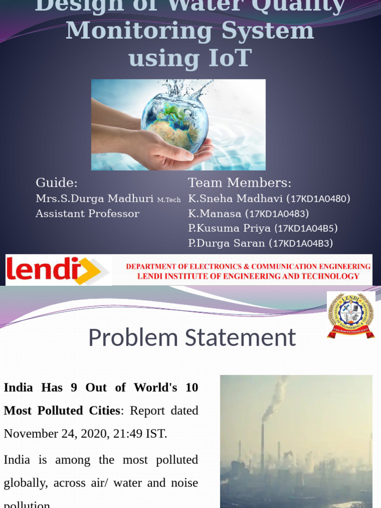 02-Design Od Water Quality Monitoring System Using IoT | PDF | Internet ...