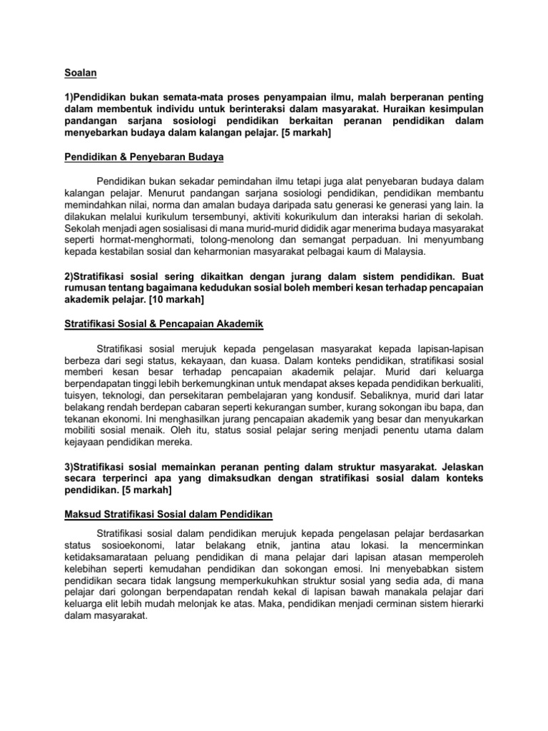 Soalan Practice Sosio | PDF