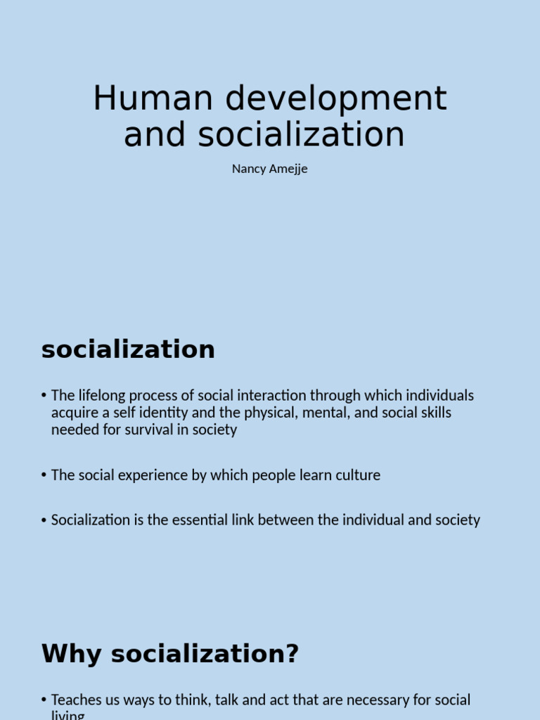 Human Development and Socialization | PDF | Socialization | Social ...
